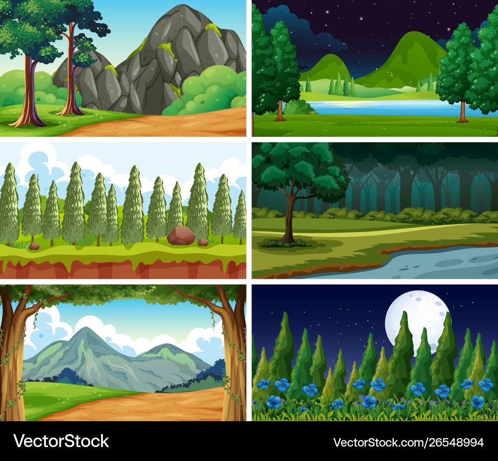 Empty blank landscape nature scenes Royalty Free Vector