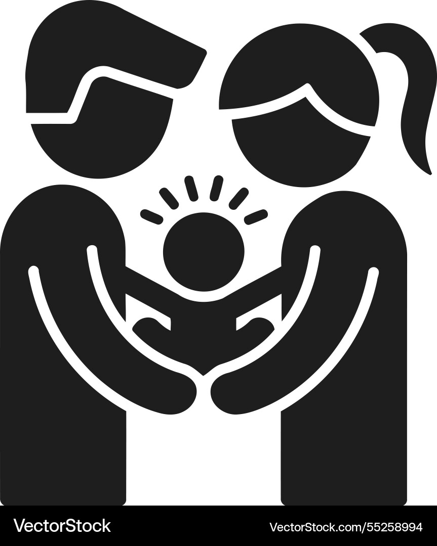 Family holding baby icon Royalty Free Vector Image