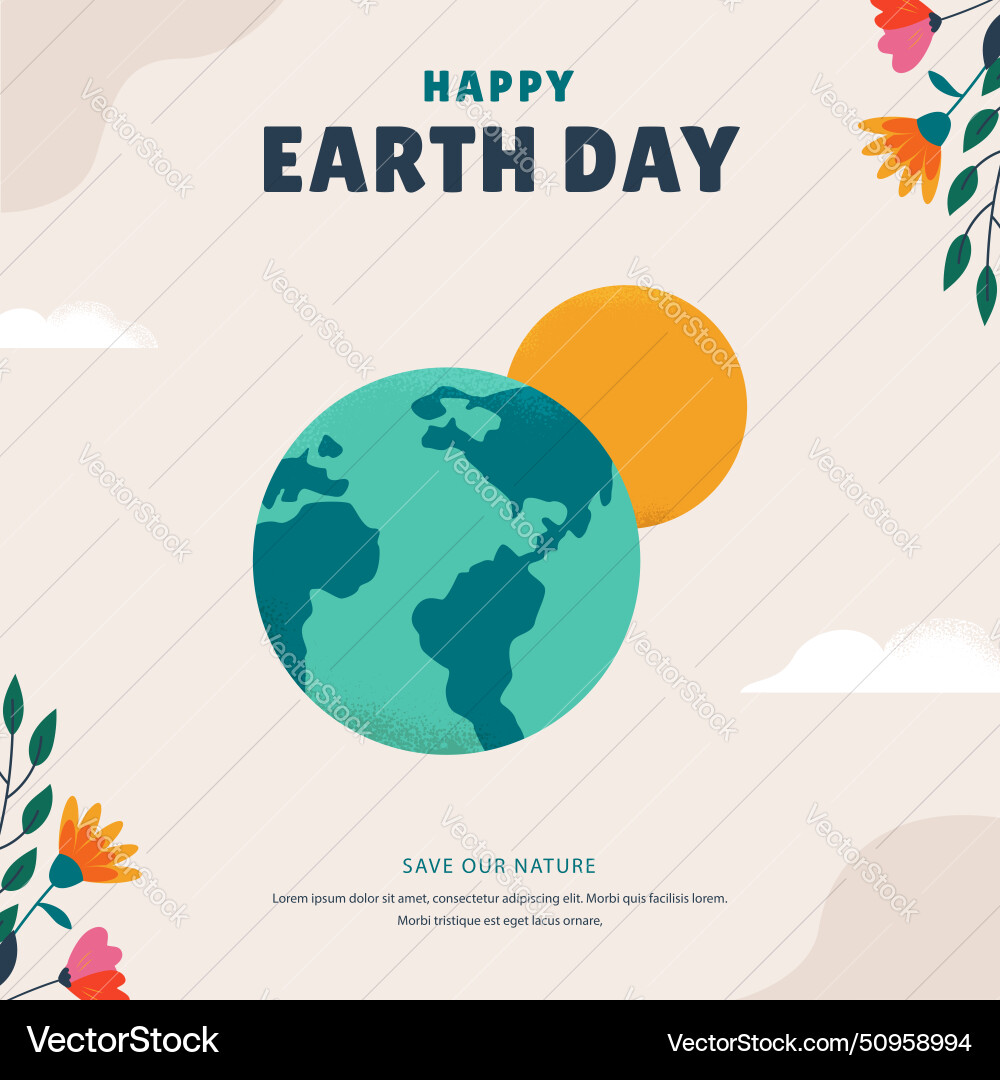 Hand drawn for earth day celebration Royalty Free Vector