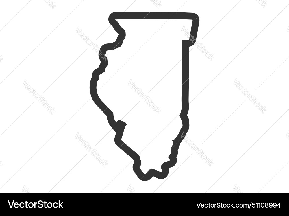 Illinois outline symbol us state map Royalty Free Vector