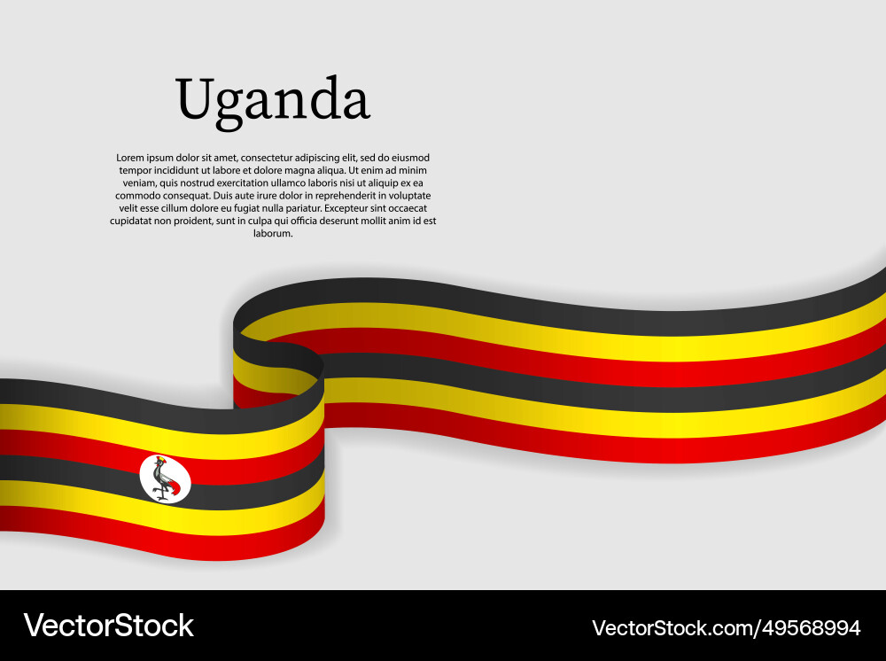 Ribbon flag of uganda celebration background Vector Image