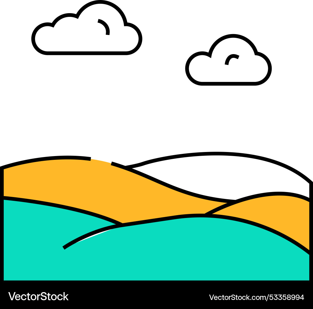 Sahara desert icon color Royalty Free Vector Image