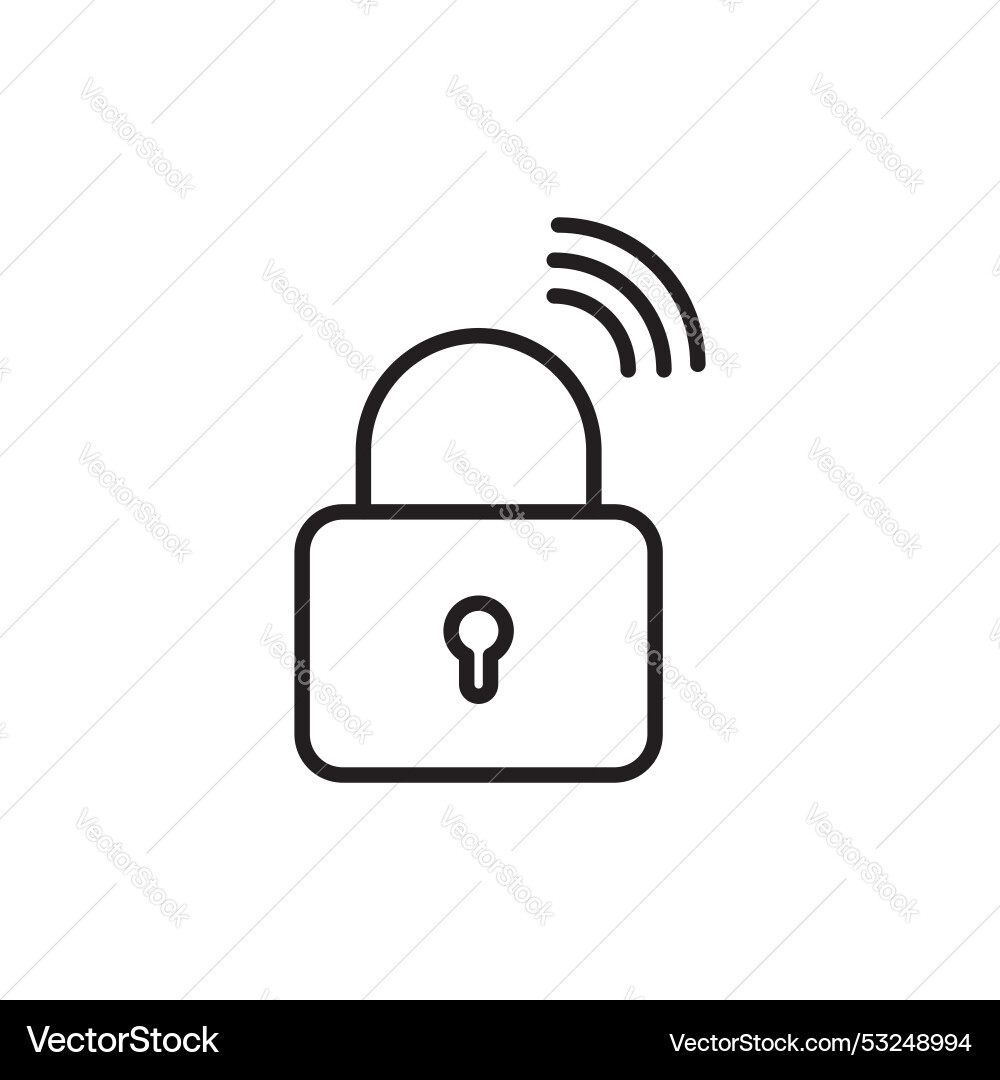 Smart lock icon set keyless technology Royalty Free Vector
