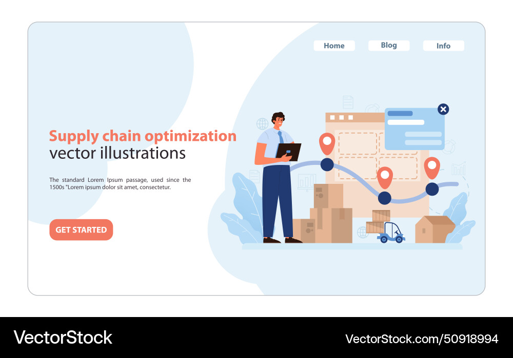Supply chain optimization efficient logistics Vector Image