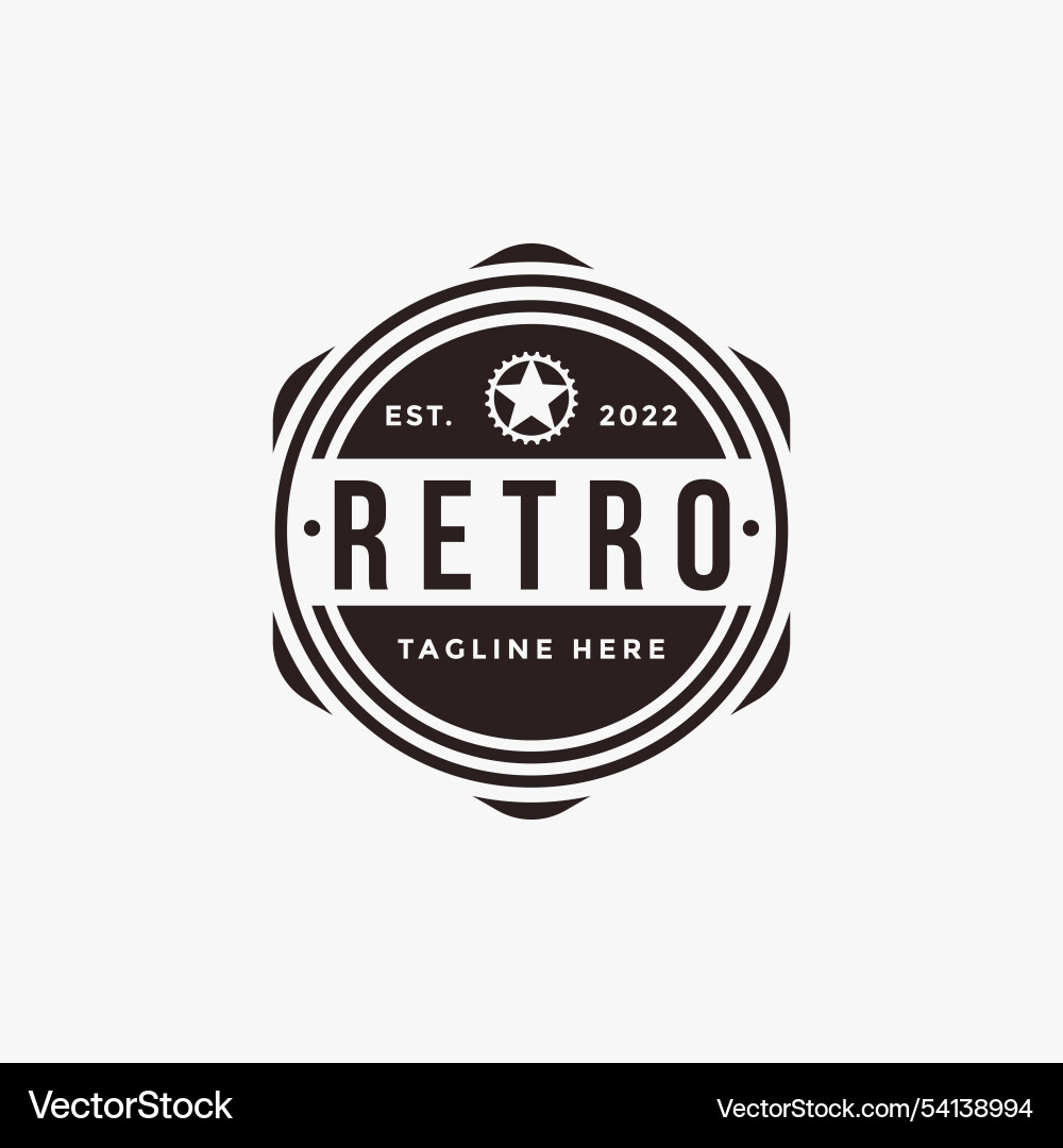 Vintage classic retro badge emblem Royalty Free Vector Image