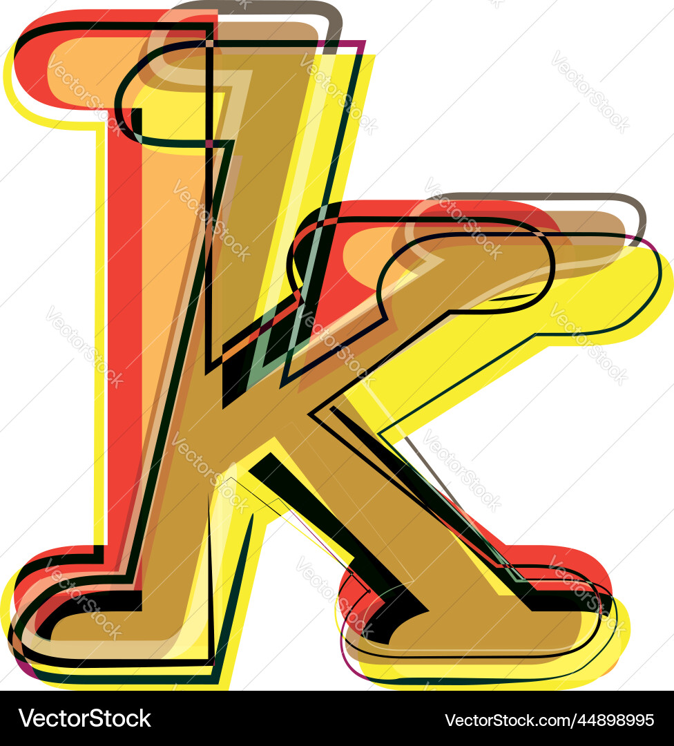 Abstract colorful letter k Royalty Free Vector Image