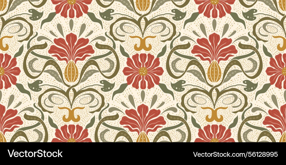 Art nouveau vintage pattern seamless Royalty Free Vector