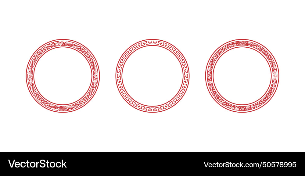 Chinese circle pattern set Royalty Free Vector Image