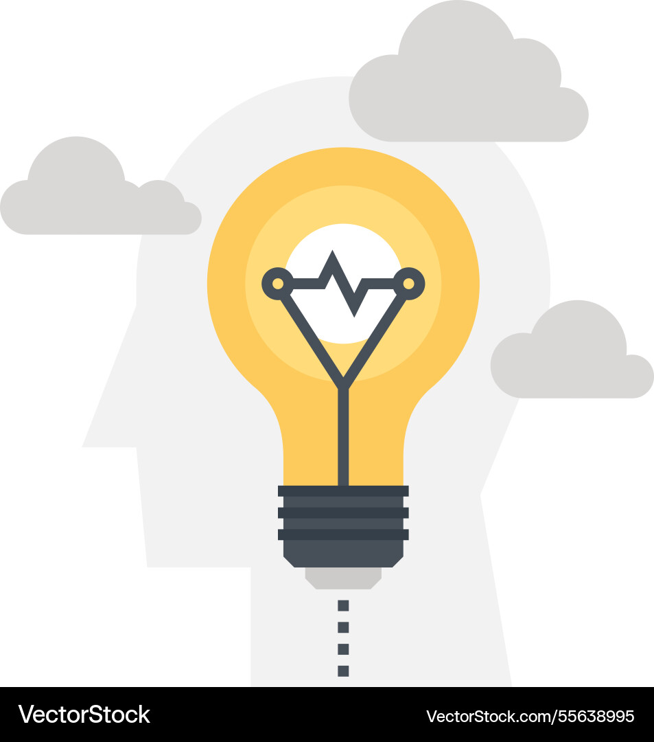 Creative thinking flat web icon concept Royalty Free Vector