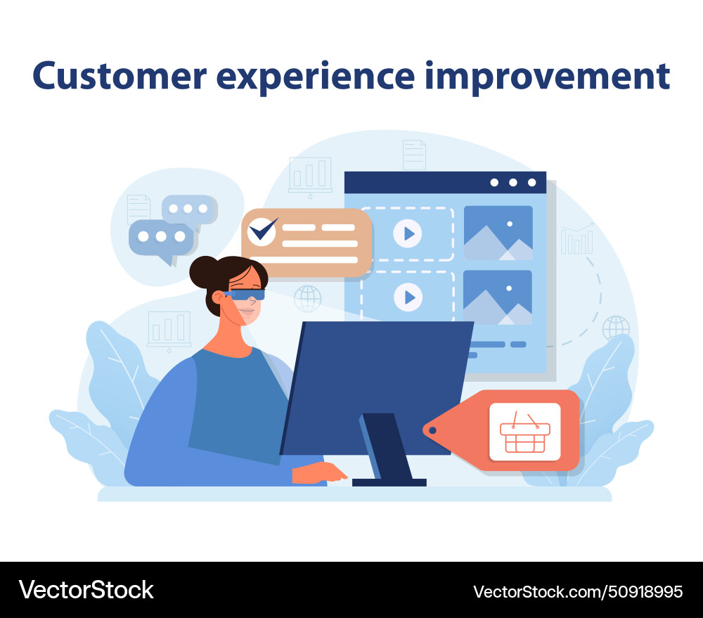 Customer experience improvement a detailed Vector Image