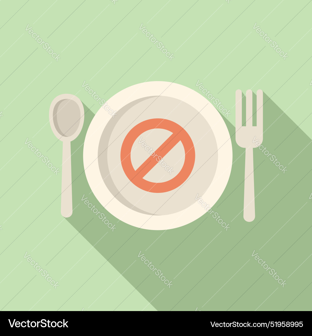 Empty plate with forbidden symbol showing Vector Image
