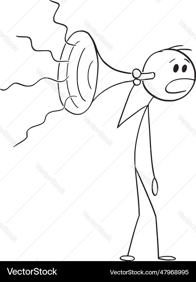 Person with hearing problem cartoon stick figure Vector Image