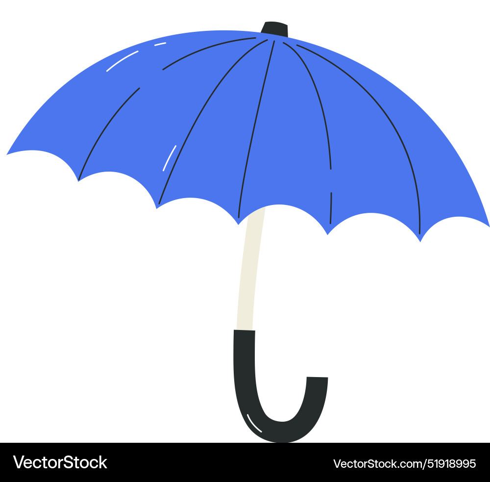 Rain umbrella cartoon Royalty Free Vector Image