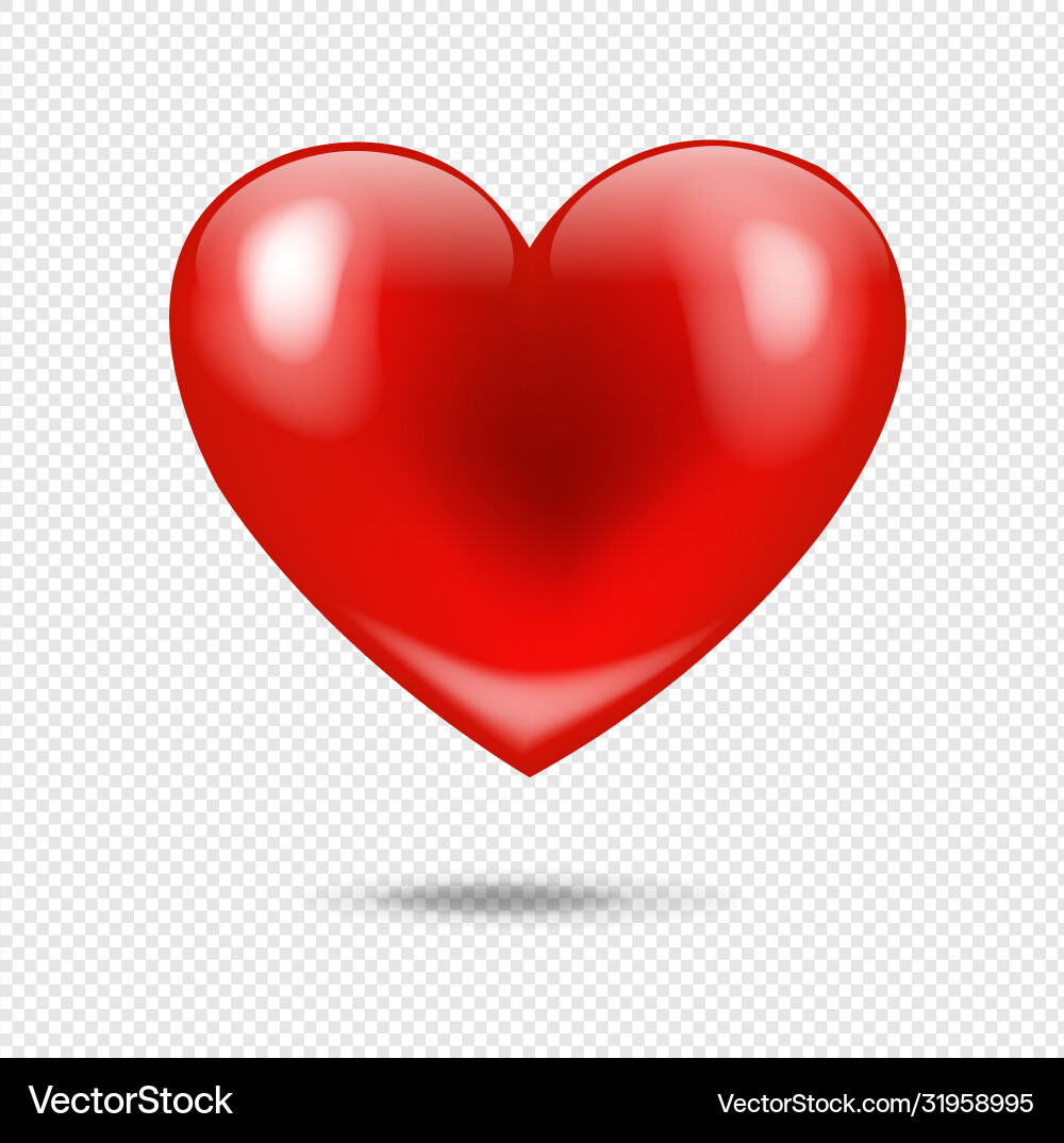 Red heart isolated transparent background Vector Image