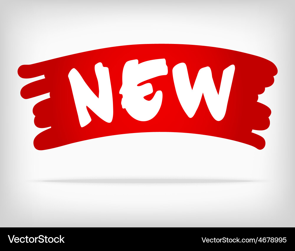 Red isolated brush style stain with new Royalty Free Vector