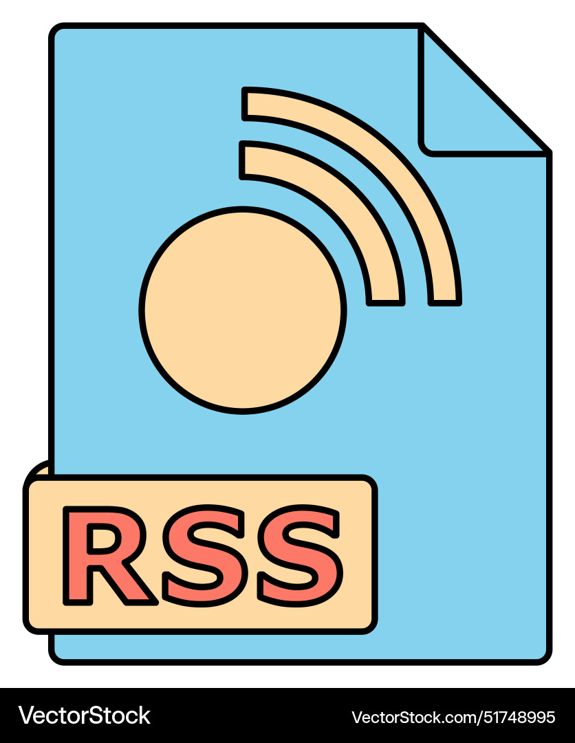 Rss feed icon blue document with signal symbol Vector Image