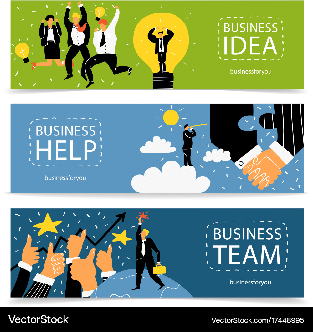 Success business banner set Royalty Free Vector Image