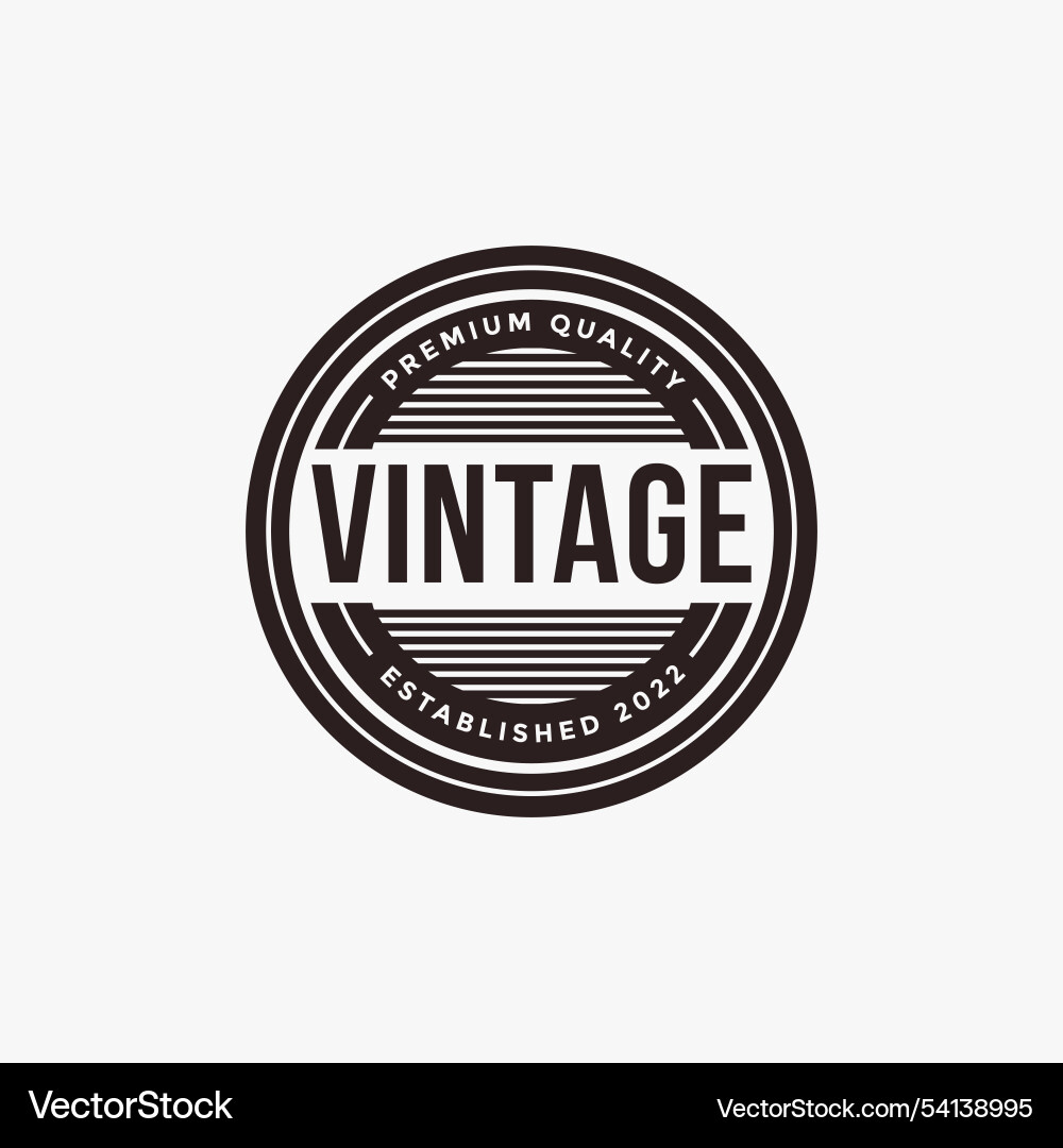 Vintage classic retro badge emblem Royalty Free Vector Image