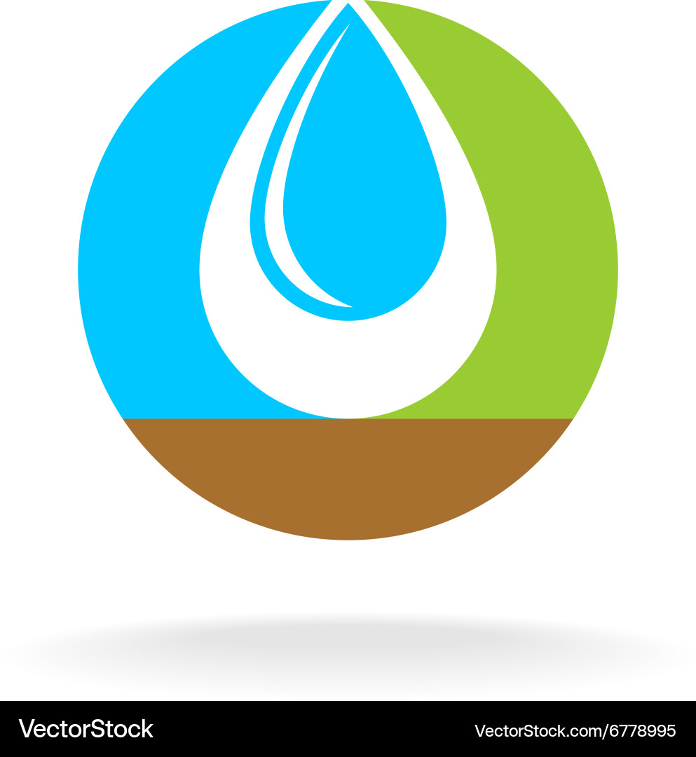 Water Drop Logo - Circle Shape Royalty Free Vector Image