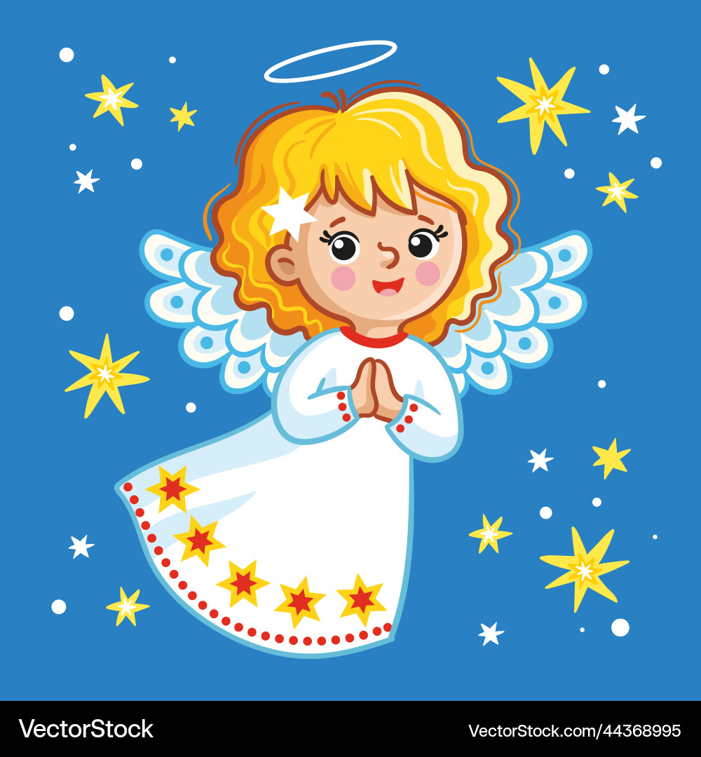 With christmas angel Royalty Free Vector Image