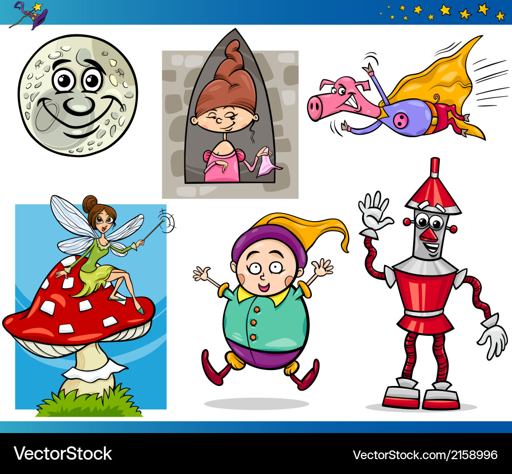 Cartoon fantasy characters set Royalty Free Vector Image