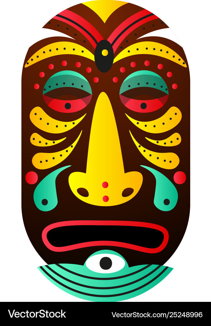 Cute bushman wood mask with drop element Vector Image