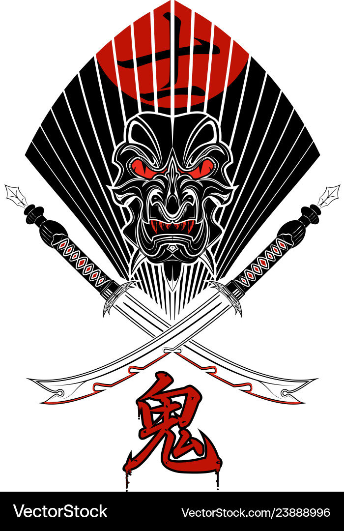 Demon samurai 0002 Royalty Free Vector Image - VectorStock