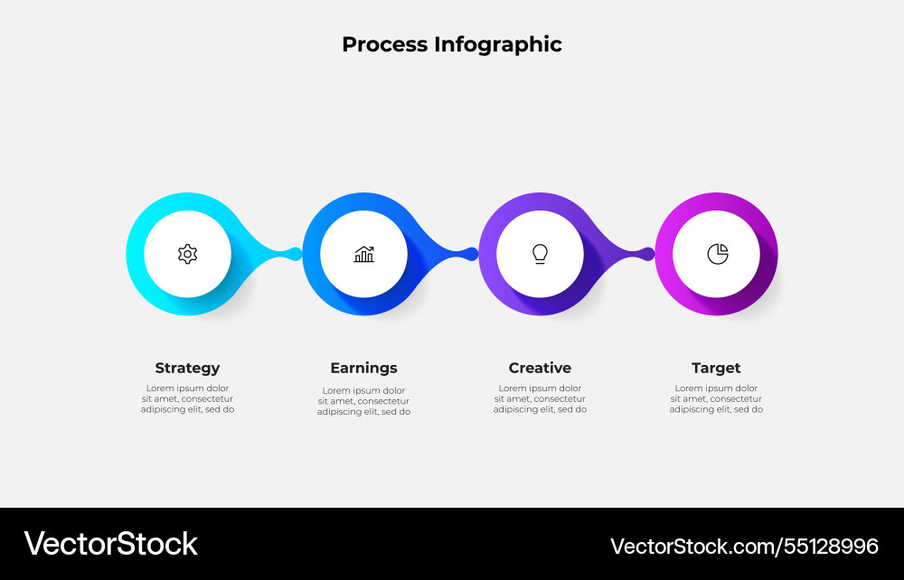 Infographic circular process chart Royalty Free Vector Image
