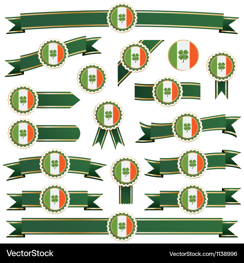 Ireland ribbons Royalty Free Vector Image - VectorStock