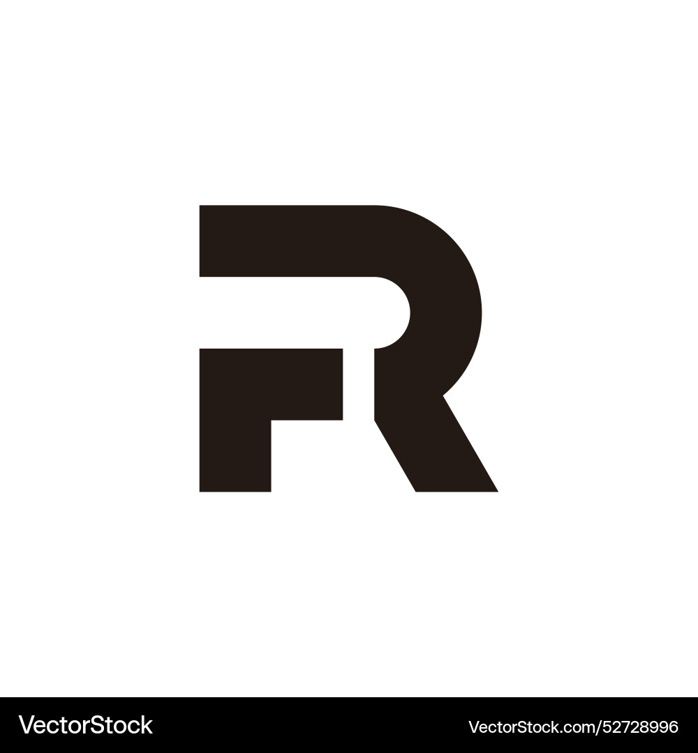 Letter r arrow simple geometric logo Royalty Free Vector