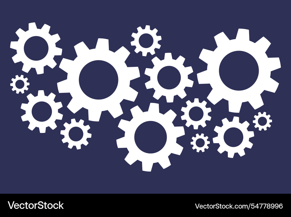 Mechanical gears of various sizes Royalty Free Vector Image