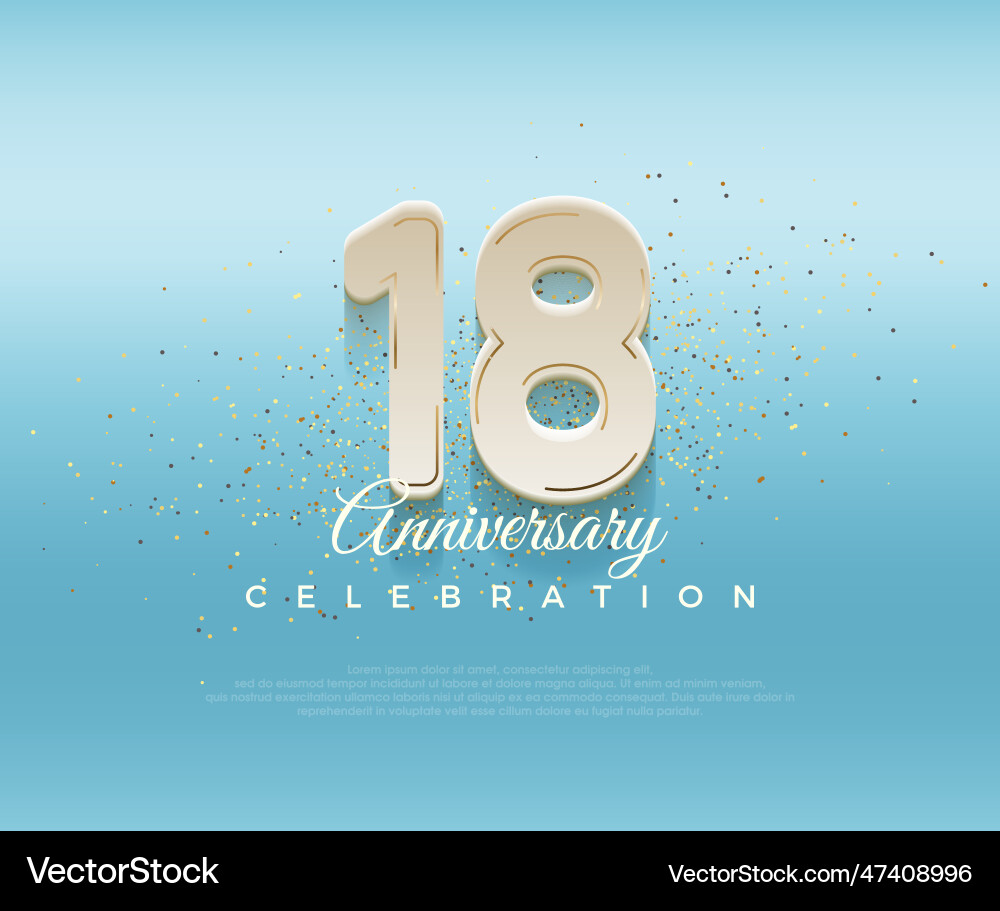 Modern bold number 18th anniversary premium Vector Image