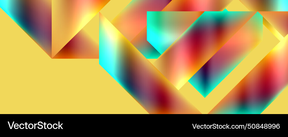 Neon color abstract geometric shapes background Vector Image