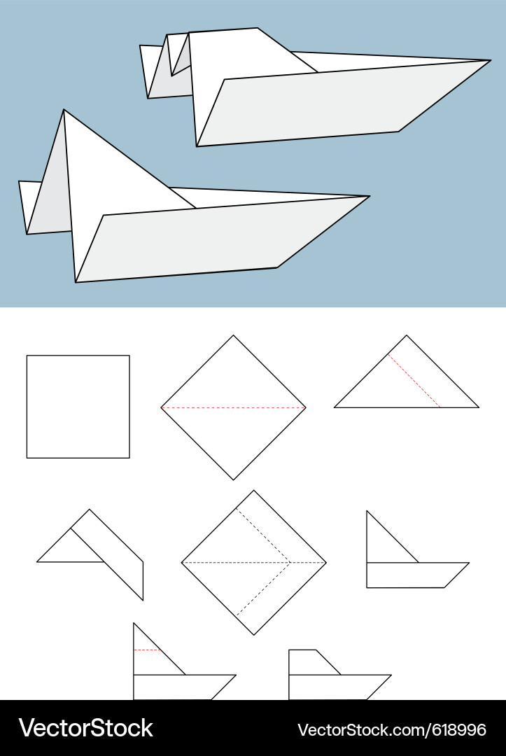 Paper boat origami Royalty Free Vector Image - VectorStock