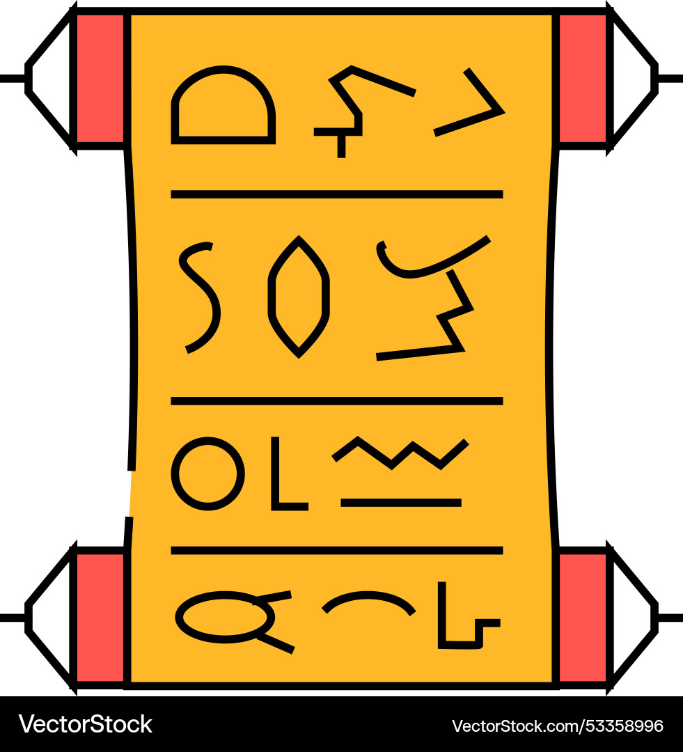 Papyrus paper list icon color Royalty Free Vector Image