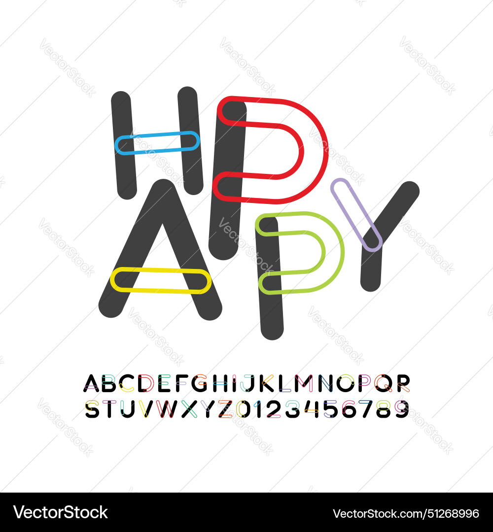 Playful alphabet art decorative font Royalty Free Vector