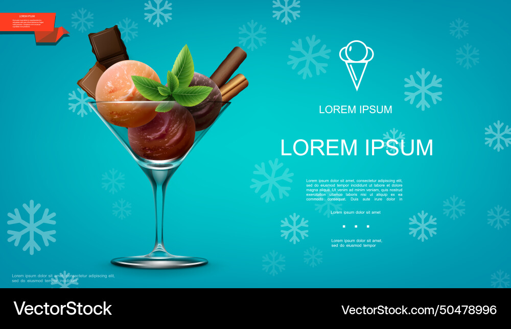 Realistic ice cream template Royalty Free Vector Image