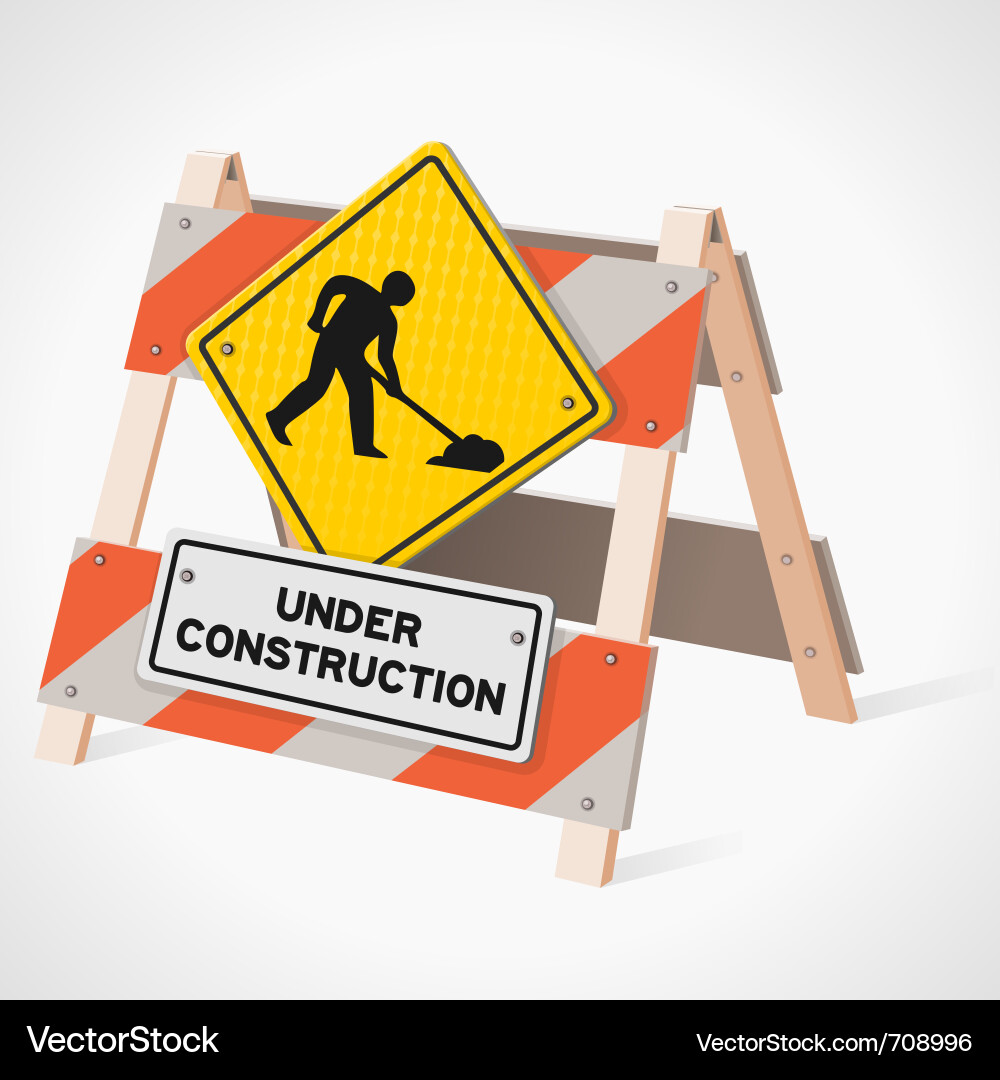 Under construction road sign Royalty Free Vector Image
