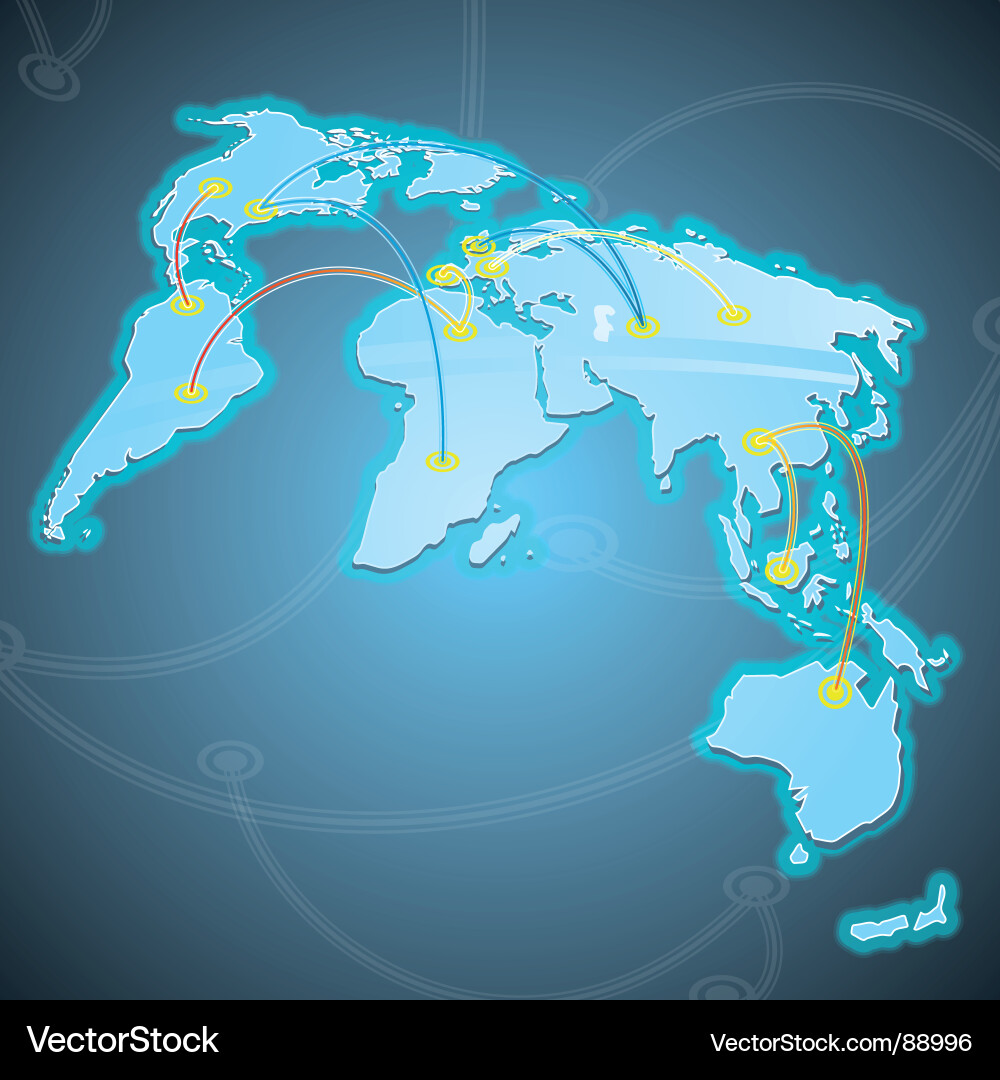 World routes Royalty Free Vector Image - VectorStock