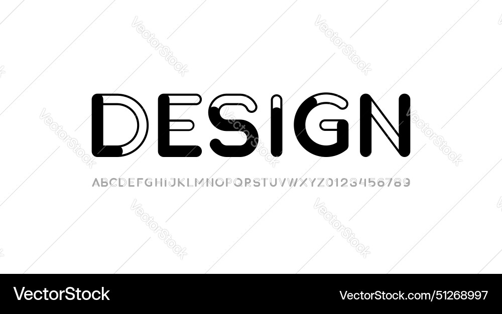 Alphabet simple decorative font Royalty Free Vector Image