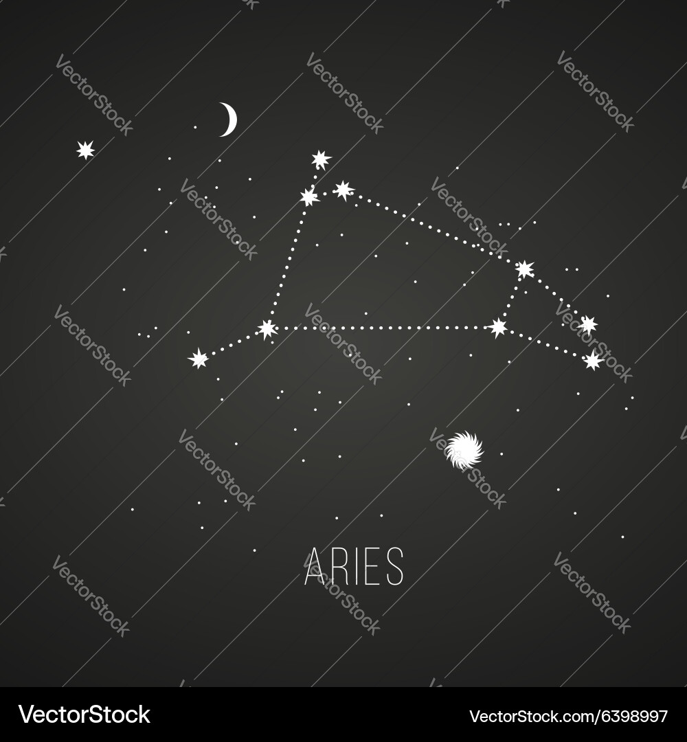 Astrology sign aries on chalkboard background Vector Image