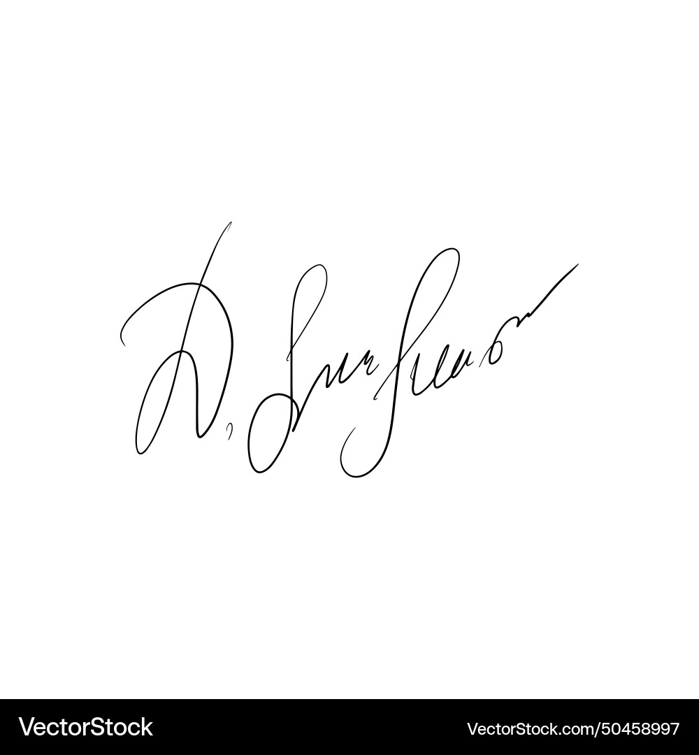 Fake autograph samples hand-drawn signatures Vector Image