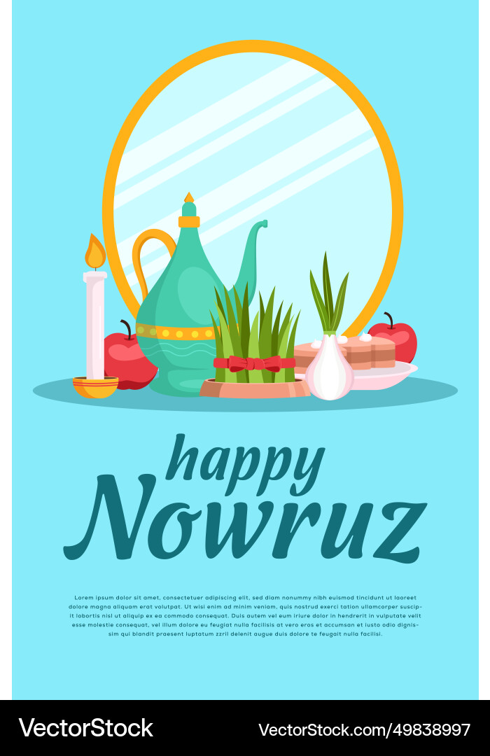 Flat nowruz celebration vertical banner Royalty Free Vector