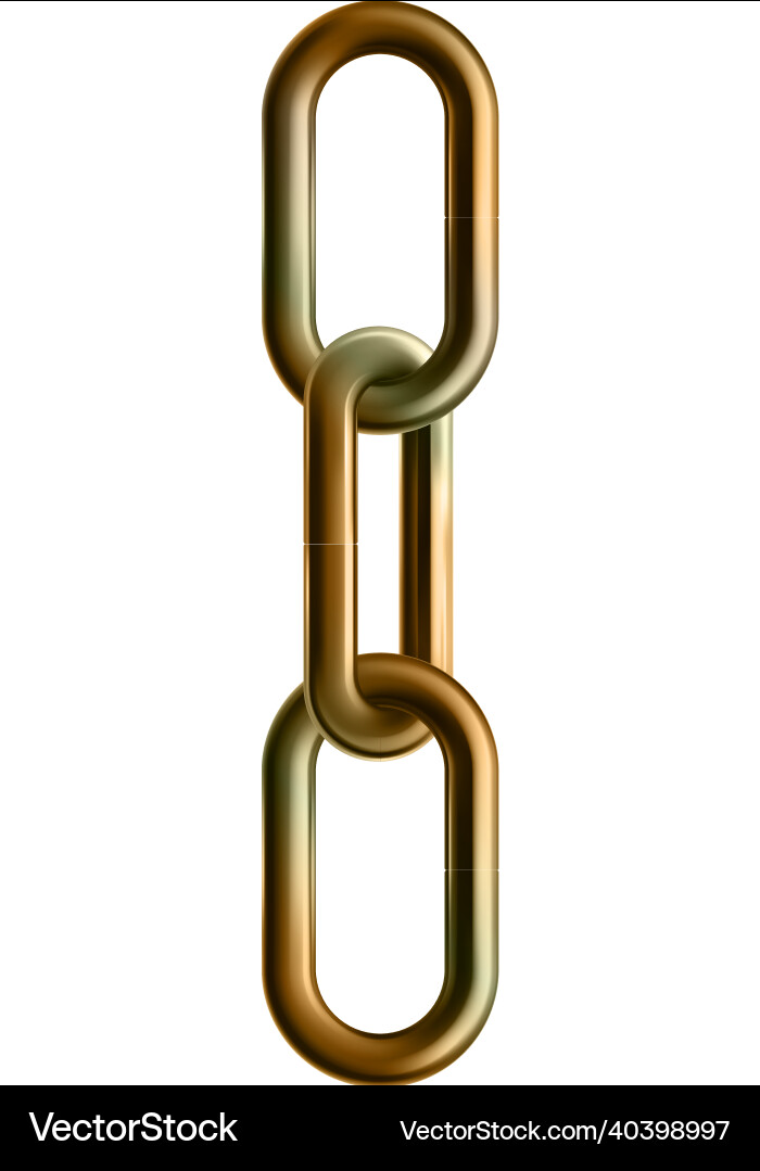 Golden chain segments composition Royalty Free Vector Image