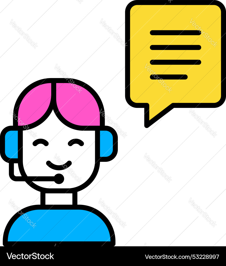 Icon flat customer service and bubble chat Vector Image