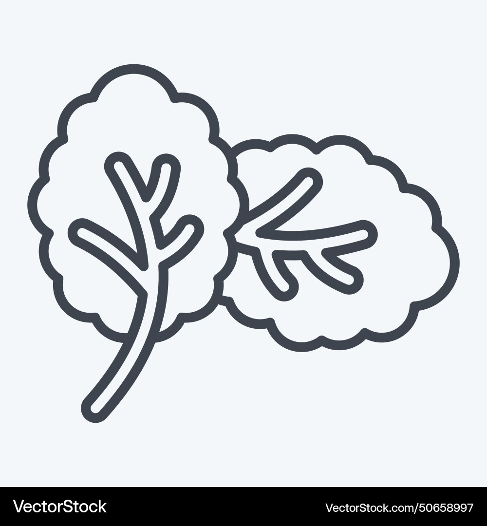Icon mint related to spice symbol line style Vector Image
