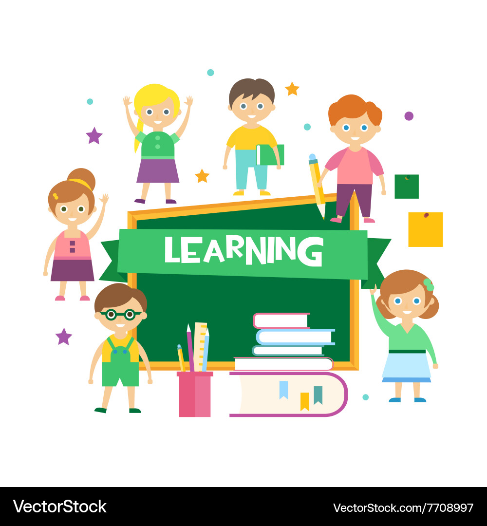 Kids learning Royalty Free Vector Image - VectorStock