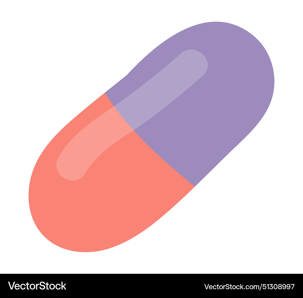 Medical capsule in flat design pharmaceutical Vector Image
