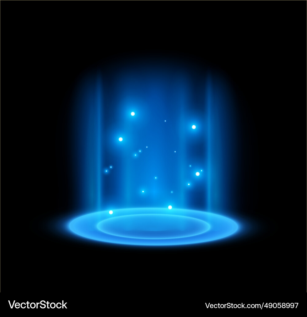 Neon Portal Beam Effect Royalty Free Vector Image
