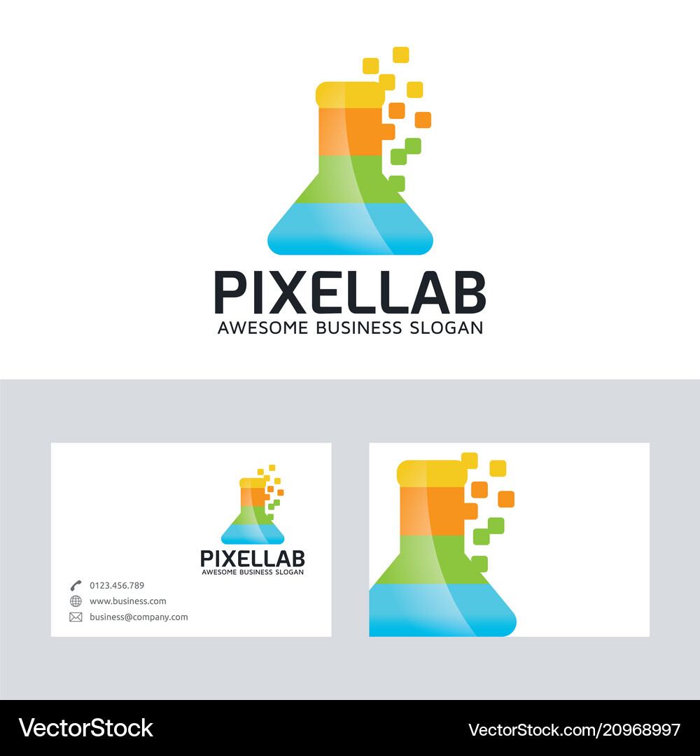 Pixel lab color logo design Royalty Free Vector Image